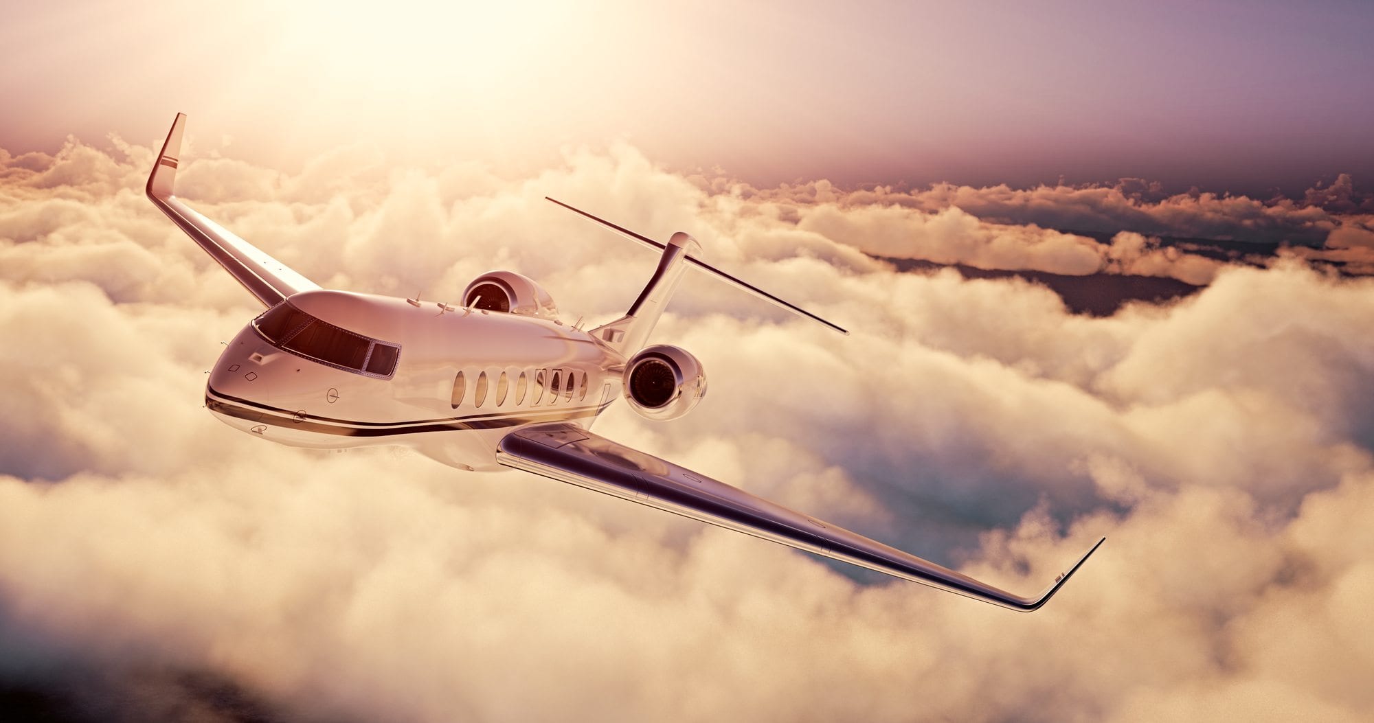 Realistic picture of White Luxury generic design private airplane ...